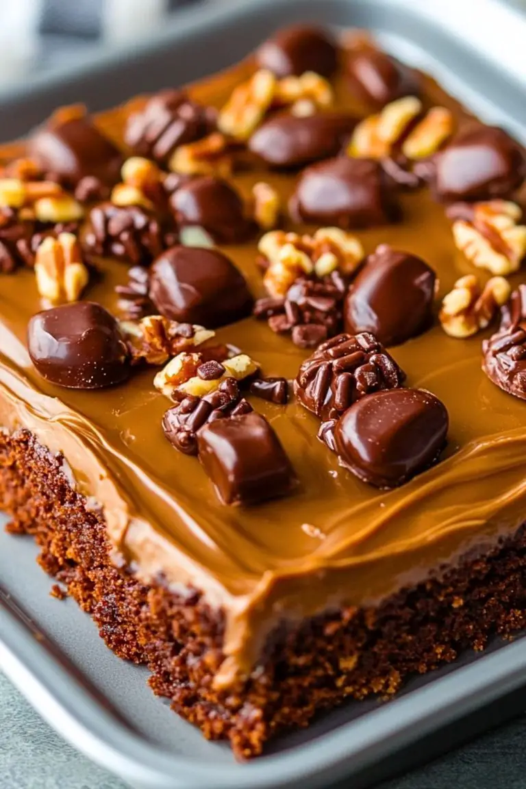 Easy Texas Turtle Sheet Cake - Sally Meals