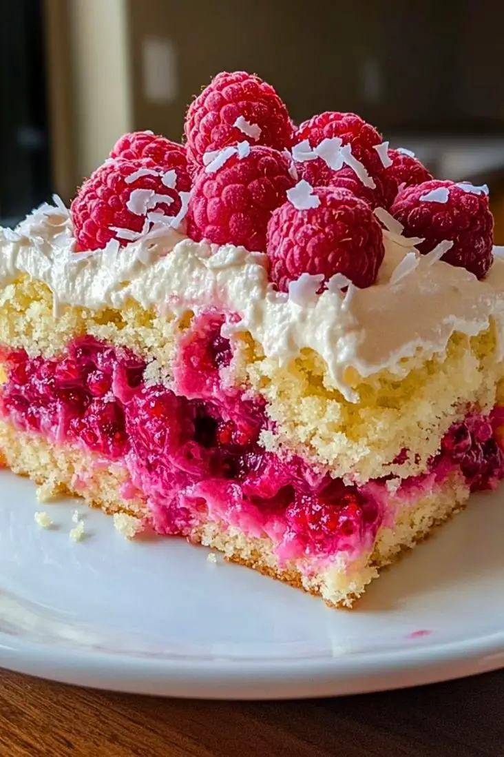 Raspberry Zinger Poke Cake - Sally Meals