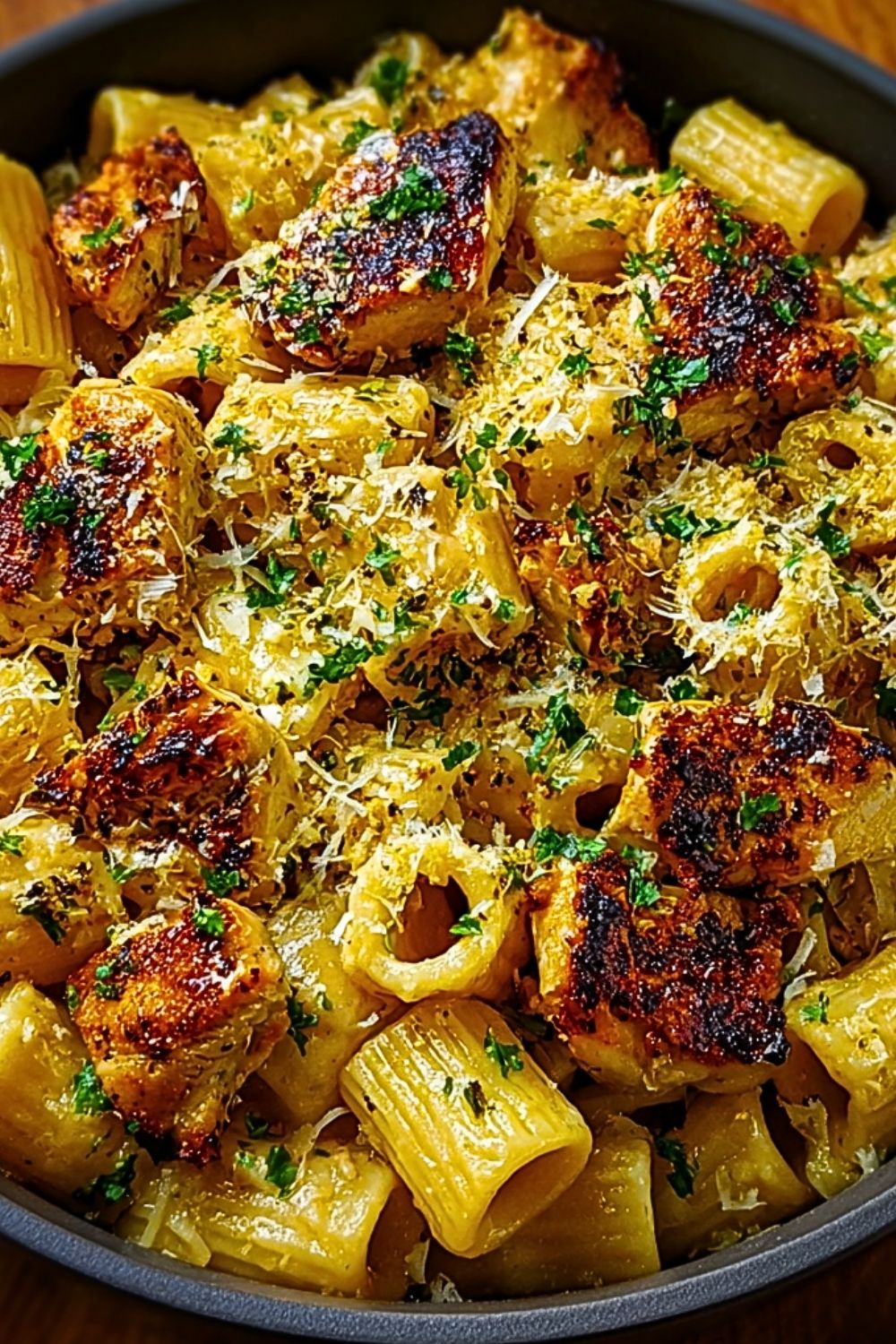 Creamy Garlic Butter Chicken Rigatoni with Parmesan Recipe - Sally Meals