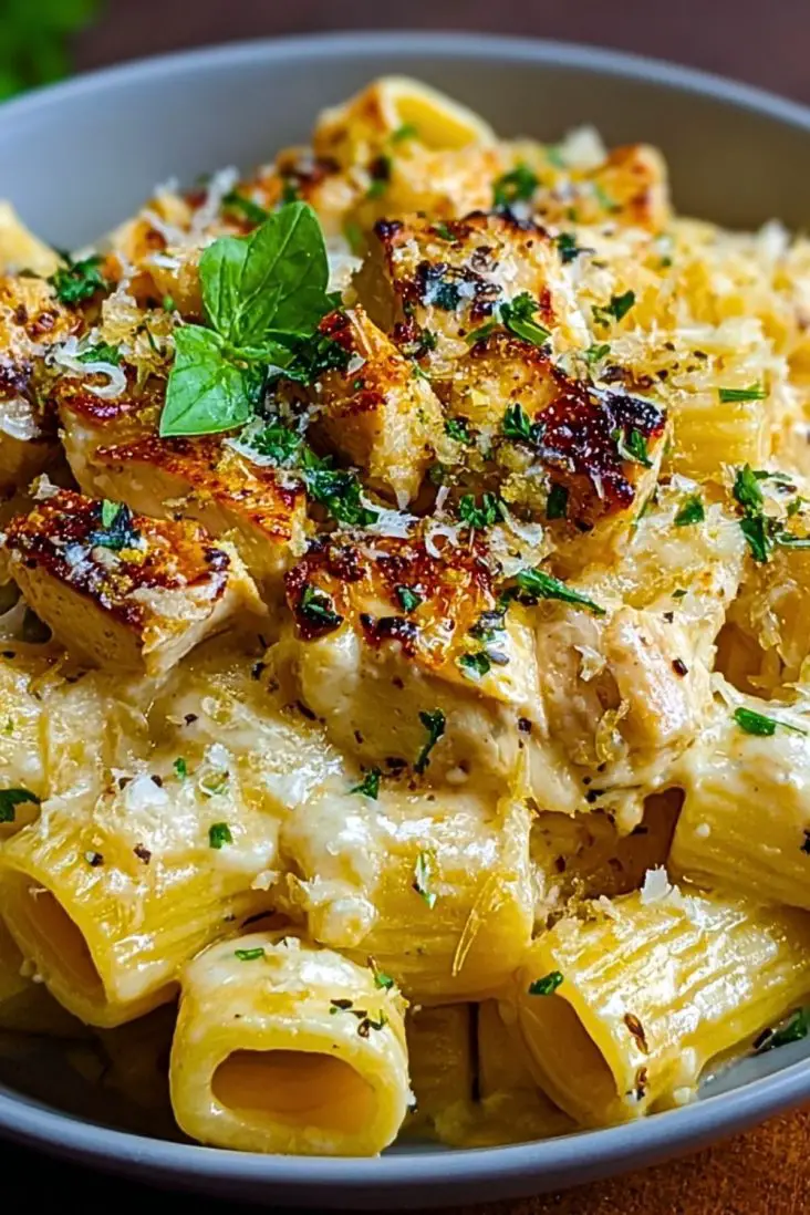 Creamy Garlic Butter Chicken Rigatoni Recipe - Sally Meals