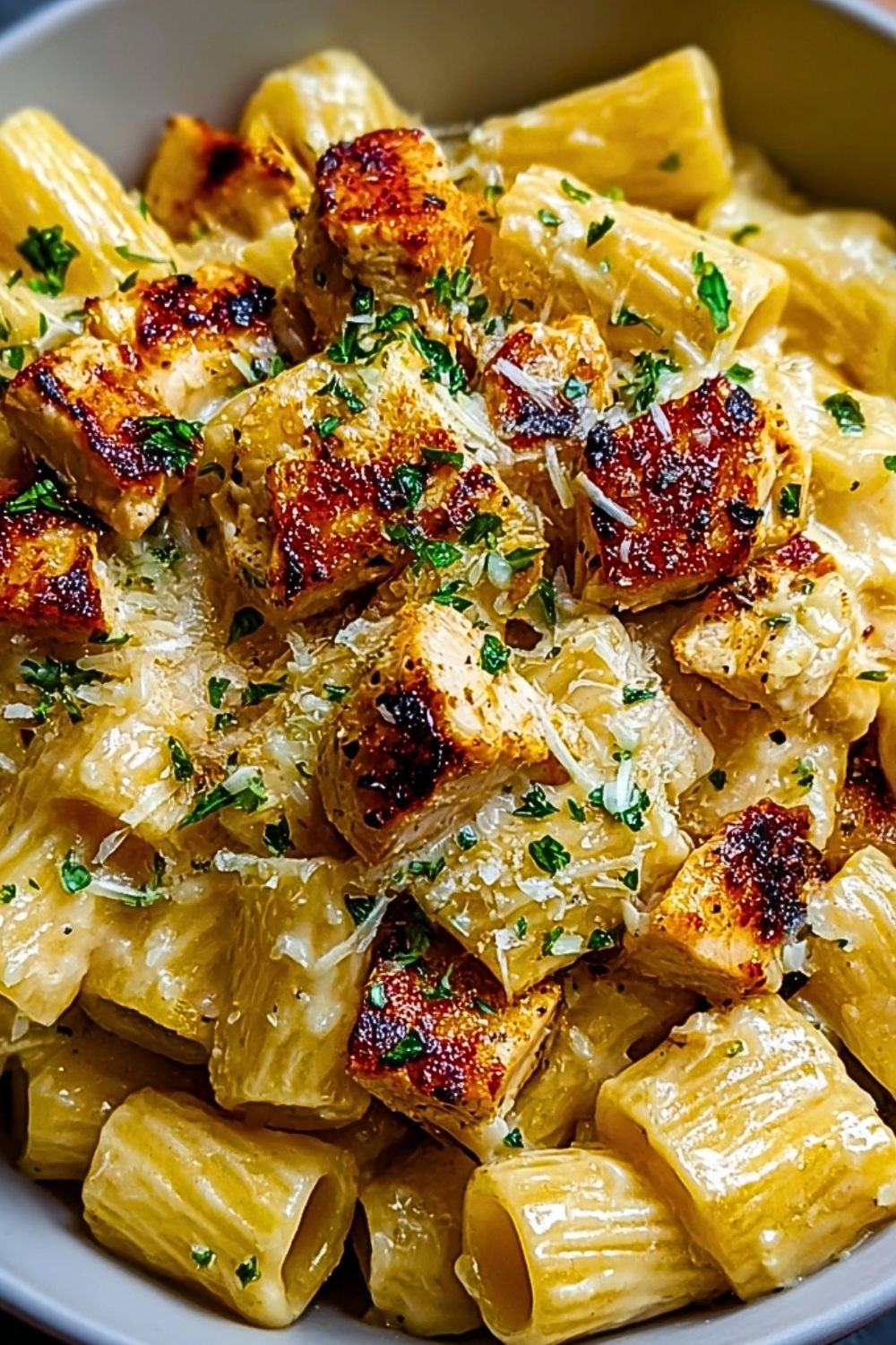 Creamy Garlic Butter Chicken Rigatoni Recipe - Sally Meals